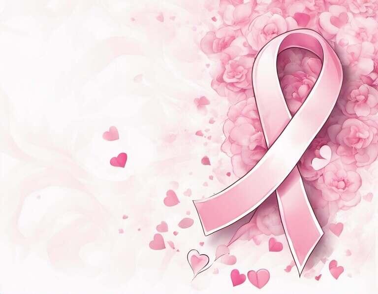 Download Pink Ribbon with Hearts - Support Breast Cancer Awareness ...