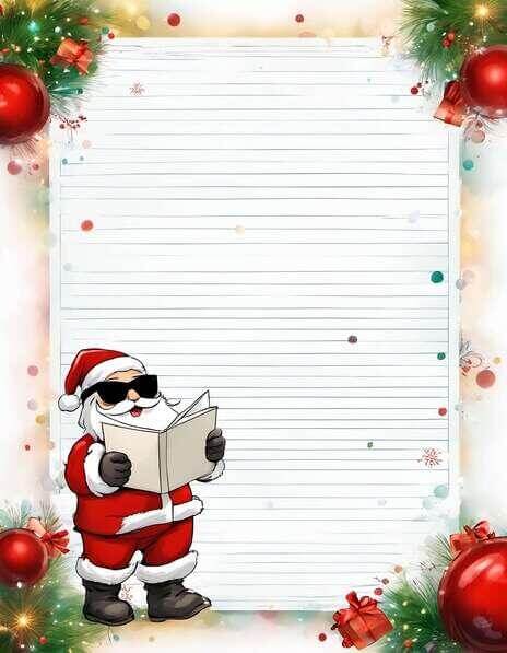 Download Santa Claus with blank sheet of paper and Christmas ...