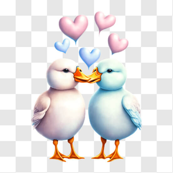 Download Cute Ducks Standing Together PNG Online - Creative Fabrica