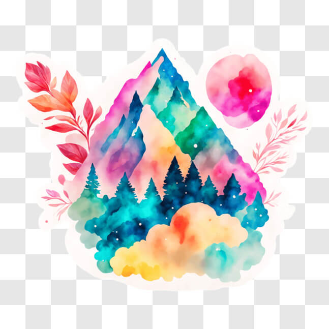 Download Nature-inspired Watercolor Painting Sticker PNGs Online ...