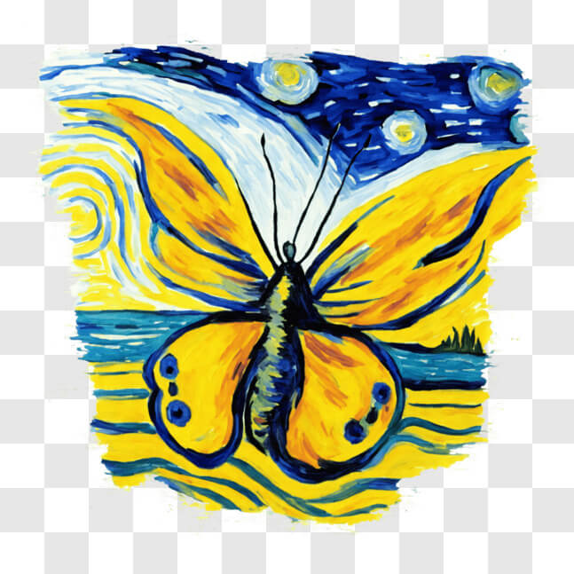 Download Yellow Butterfly Painting by Vincent van Gogh PNGs Online ...