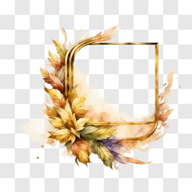 Download Decorative Gold Frame with Floral Design PNGs Online ...