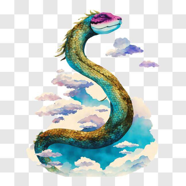 Download Colorful Snake Art Installation in the Sky PNG Online ...