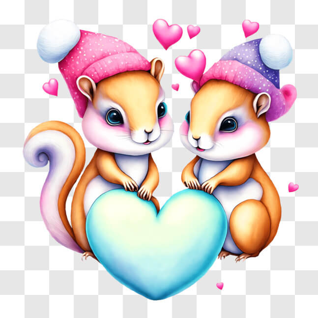 Download Two Cute Squirrels Celebrating Valentine's Day PNGs Online ...