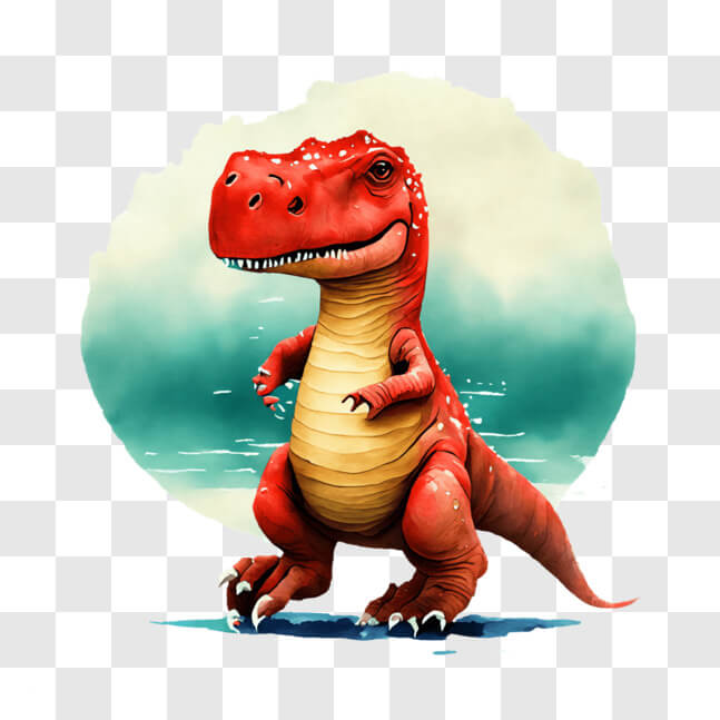 Download Happy and Playful Red T-Rex in Water PNGs Online - Creative ...