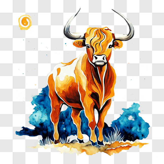 Download Taurus Zodiac Sign Bull in the Night Sky PNGs Online ...