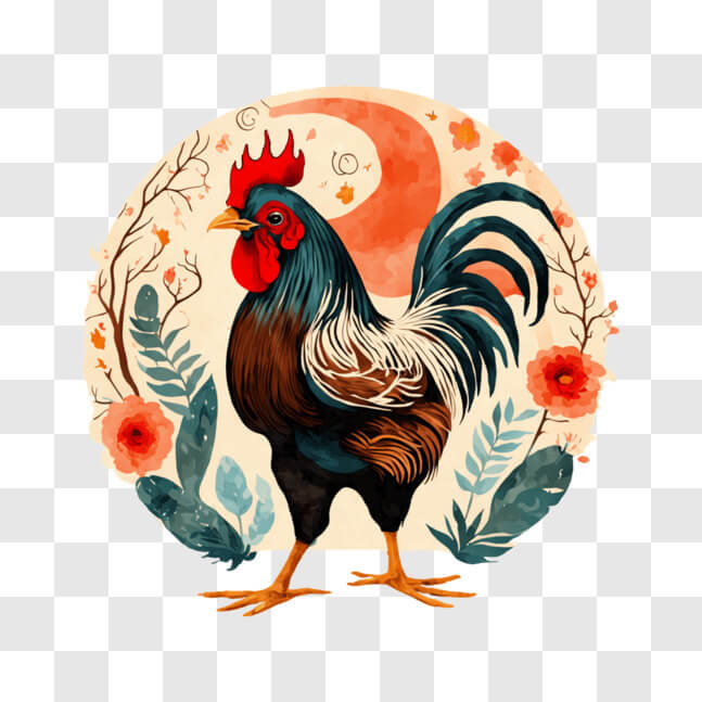 Download Lucky Rooster in Traditional Chinese Attire PNGs Online ...