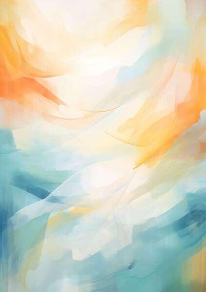 Download Abstract Painting with Blue, Orange, and Yellow Color Scheme ...