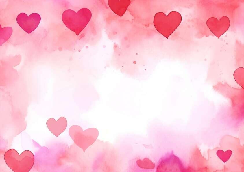 Scarica Sfondo di cuori rosa e rossi ad acquerello Sfondi Online ...