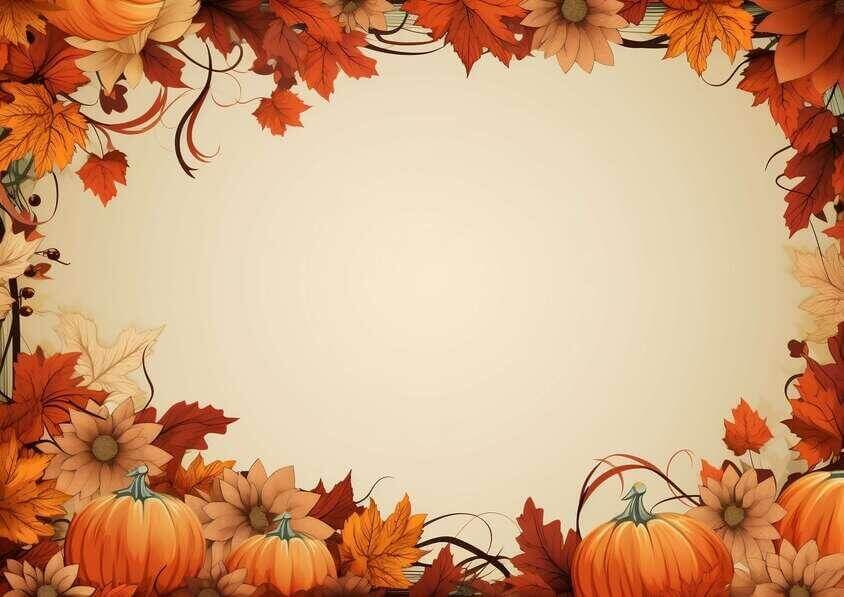 Download Autumn-themed Frame with Pumpkins, Leaves, and Acorns ...