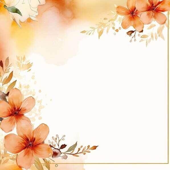 Download Orange Floral Frame on White Background Backgrounds Online ...