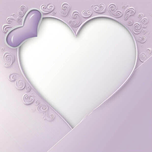 Download Purple Heart-Shaped Frame with Swirls and Floral Patterns ...