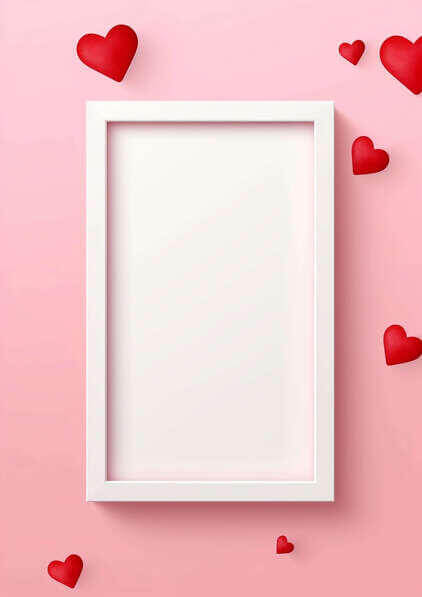 Download Roze Achtergrond met Wit Kader en Rode Harten Achtergronden ...