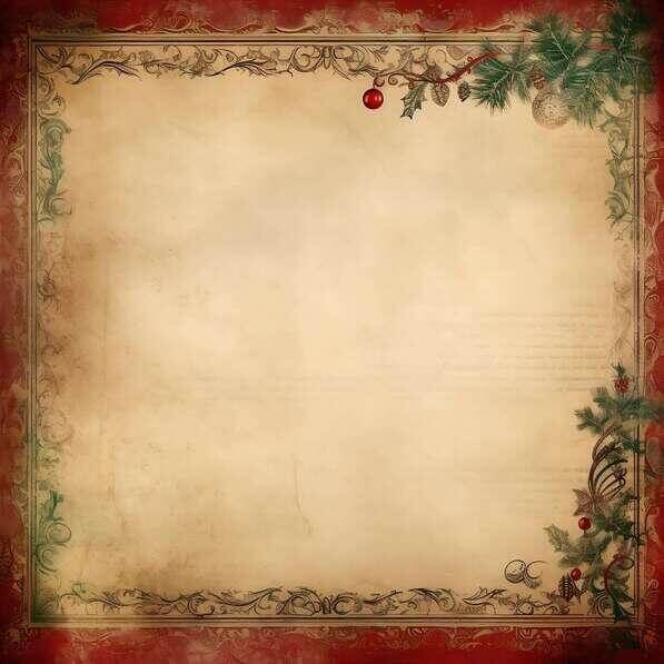 Download Vintage Christmas Paper Frame with Ornaments Backgrounds ...