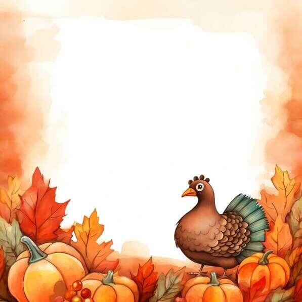 Download Cartoon Turkey with Autumn-themed Background Backgrounds ...