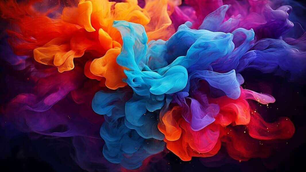 Download Colorful Ink Explosion on Black Background Backgrounds Online ...