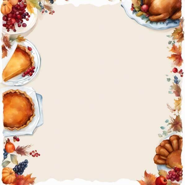 Download Thanksgiving Food Frame with Autumnal Decor Backgrounds Online ...