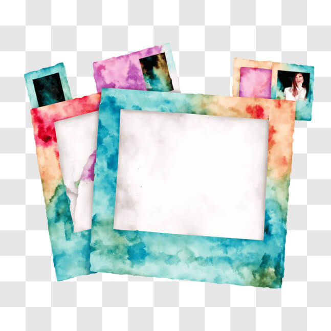 Download Colorful Polaroid Frames on Colored Backgrounds PNGs Online ...