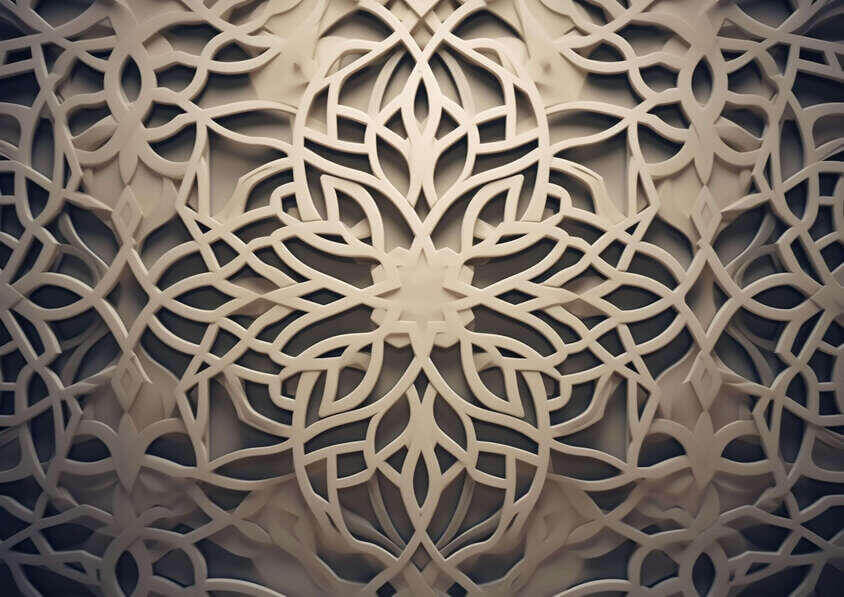 Download Intricate 3D Wall Design with Geometric Shapes and Floral ...