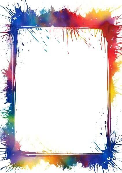 Download Colorful Paint Splatter Frame on White Background Backgrounds ...