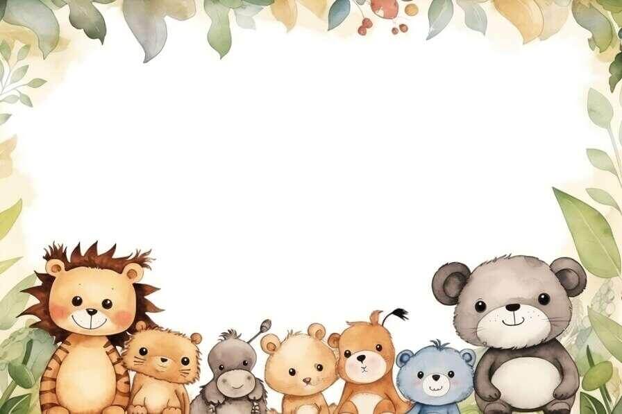 Download Watercolor Animal Frame for Photos and Artwork Backgrounds ...