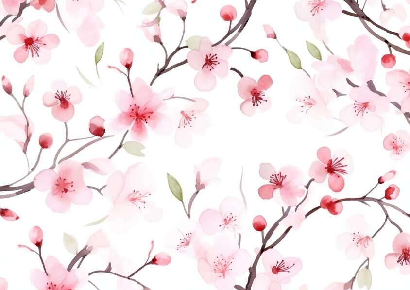 Download Pink Cherry Blossom Seamless Pattern Backgrounds Online ...