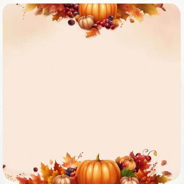 Download Autumn-themed frame with pumpkins, berries, and leaves ...