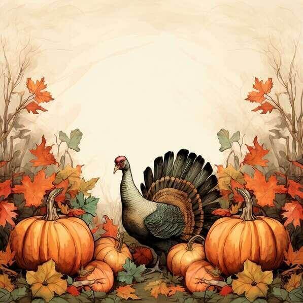Download Autumn-themed Celebration with Turkey, Pumpkins, and Autumn ...