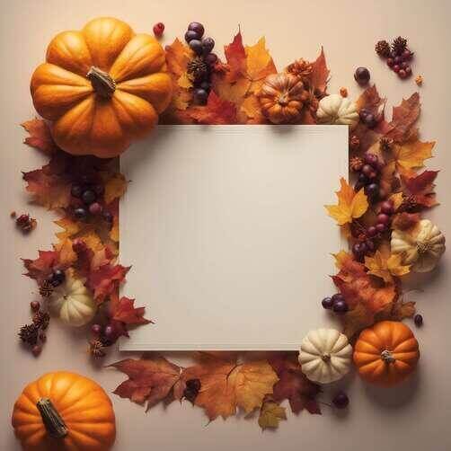 Download Thanksgiving Turkey with Autumn Leaves and Pumpkins ...