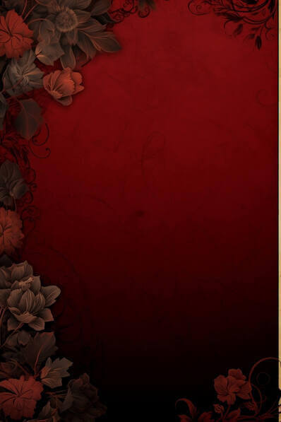 Download Red Background with Ornate Frame and Floral Decor Backgrounds ...