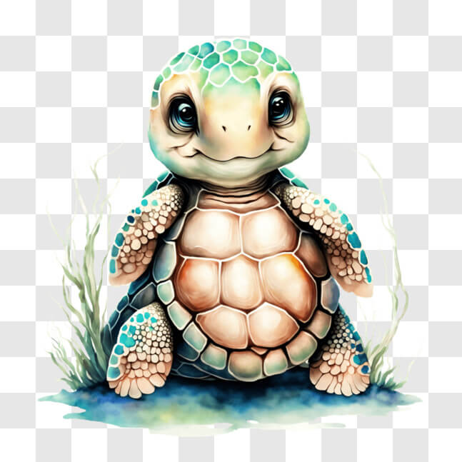 Download Cute Turtle in Water PNGs Online - Creative Fabrica