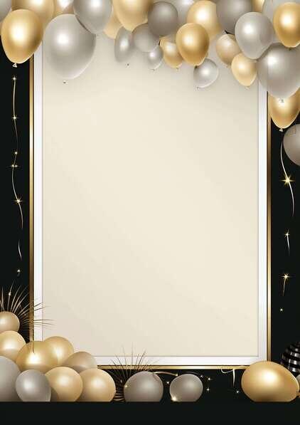 Download Party Frame Background with Balloons and Confetti Backgrounds ...