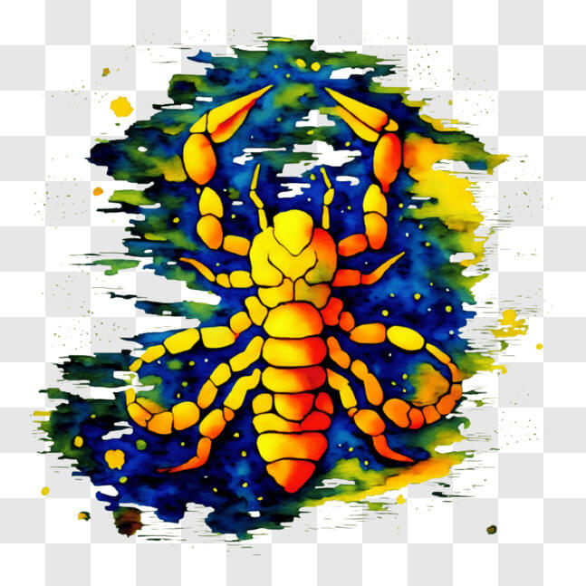Download Colorful Scorpio Zodiac Sign Painting PNGs Online - Creative ...