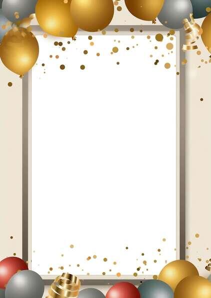 Download Golden Balloon Frame for Celebrations and Invitations ...