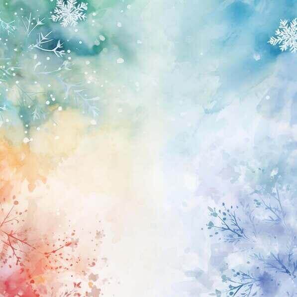 Download Colorful Watercolor Winter Background with Snowflakes and ...