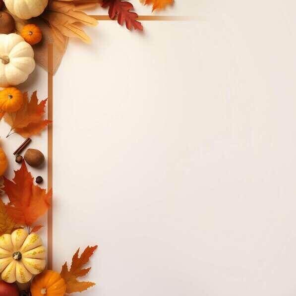 Download Autumn Blank Frame with Leaves, Pumpkins, and Nuts Backgrounds ...