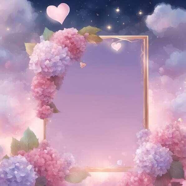 Download Elegant Frame with Pink Flowers and Stars Backgrounds Online ...