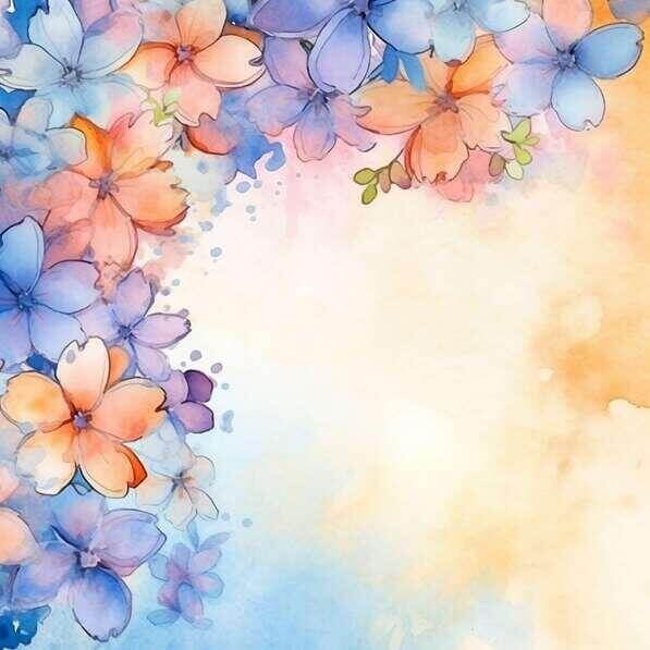 Download Watercolor Background with Abstract Flower Frame Backgrounds ...