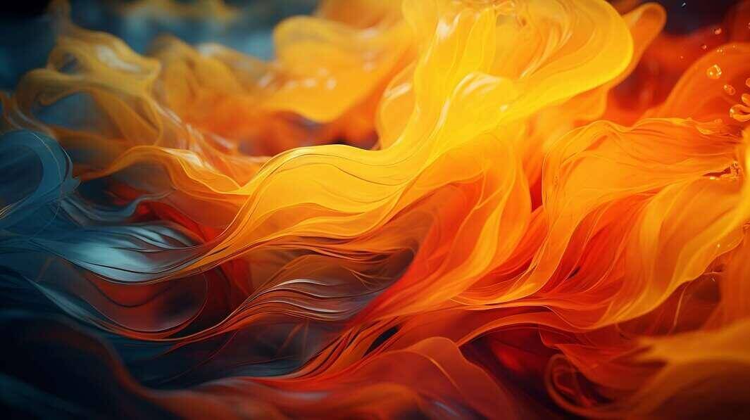 Download Abstract Fire Painting with Orange, Blue, and Yellow Flames ...