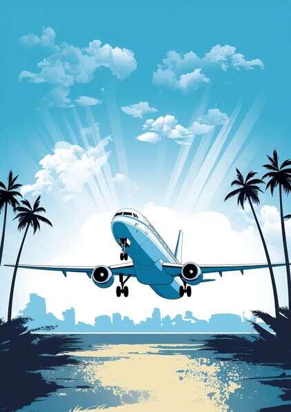 Download Blue Airplane Flying over Ocean Backgrounds Online - Creative ...