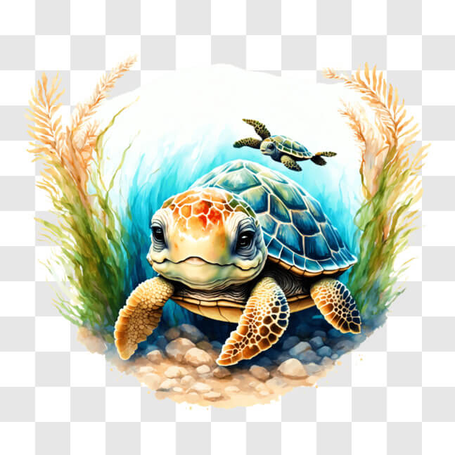 Download Playful Turtles in their Natural Habitat PNGs Online ...