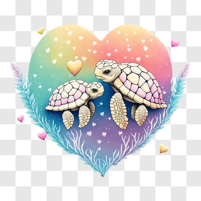 Download Love and Conservation - Two Turtles in a Heart Shape PNGs ...