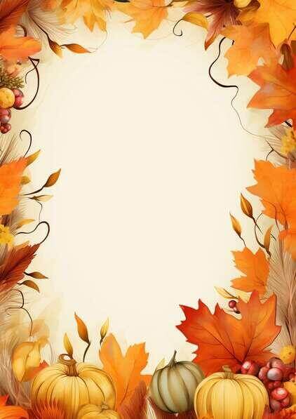Download Autumn-themed Frame with Pumpkins, Leaves, and Berries ...