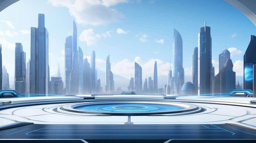 Download Futuristic Cityscape with Circular Open Space Backgrounds ...