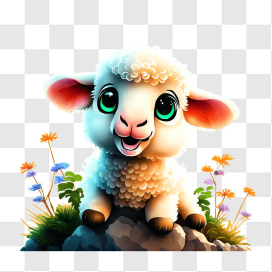 Download Cute Sheep and Lamb PNG Online - Creative Fabrica