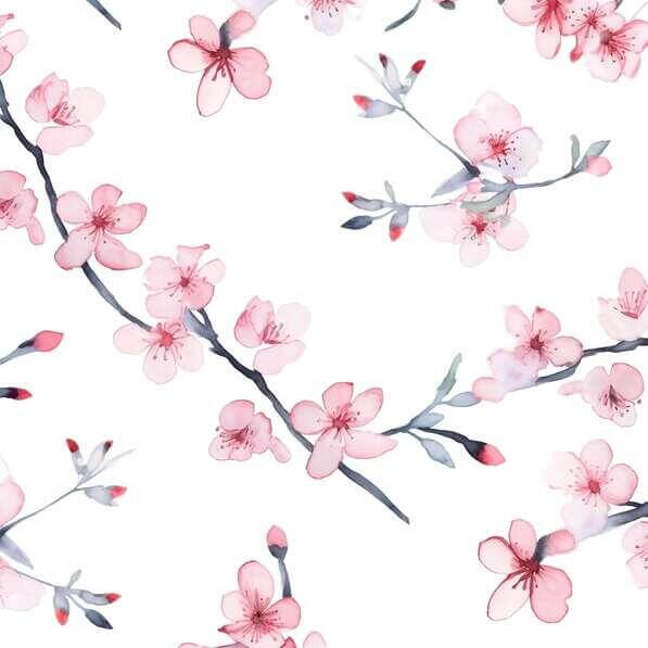 Download Seamless Pink Cherry Blossom Pattern Backgrounds Online ...