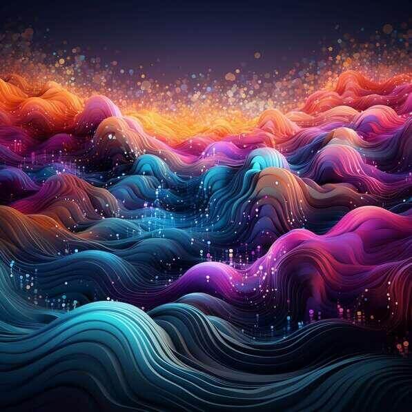 Download Colorful Ocean with Waves and Stars - Abstract Art Backgrounds ...