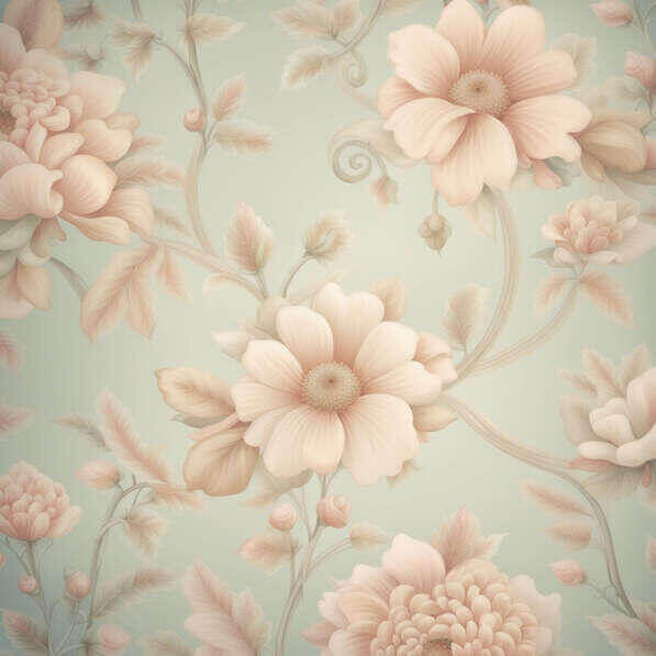 Download Floral Wallpaper with Pink Flowers and Green Leaves ...