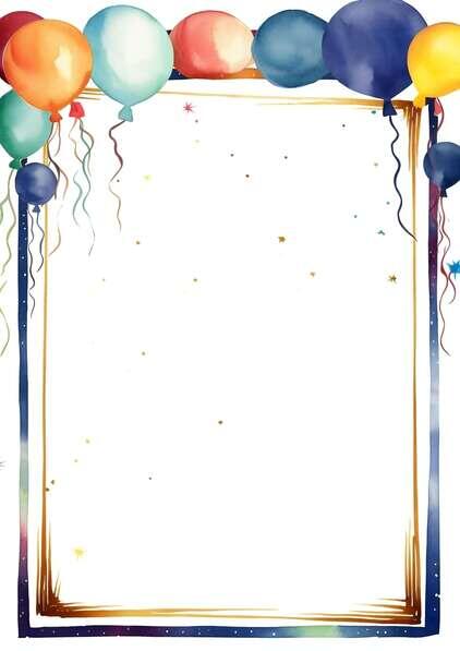 Download Colorful Balloon Frame on White Background Backgrounds Online ...