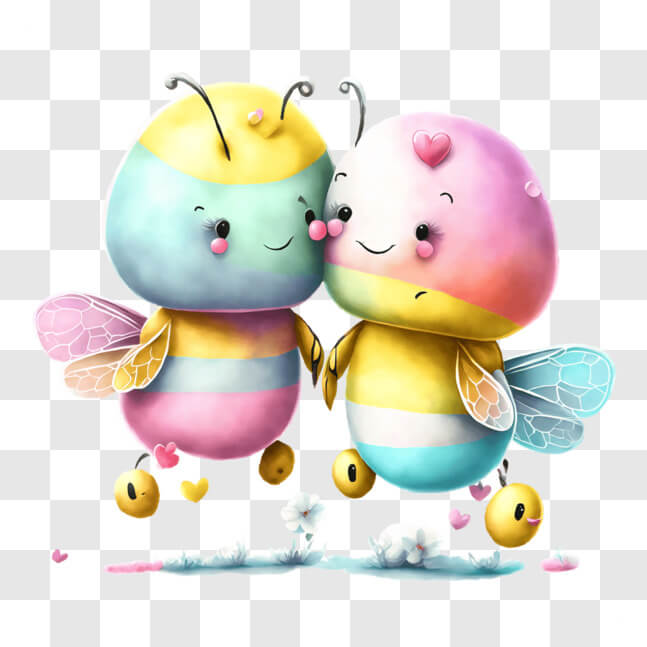 Download Romantic Bees in Love PNGs Online - Creative Fabrica